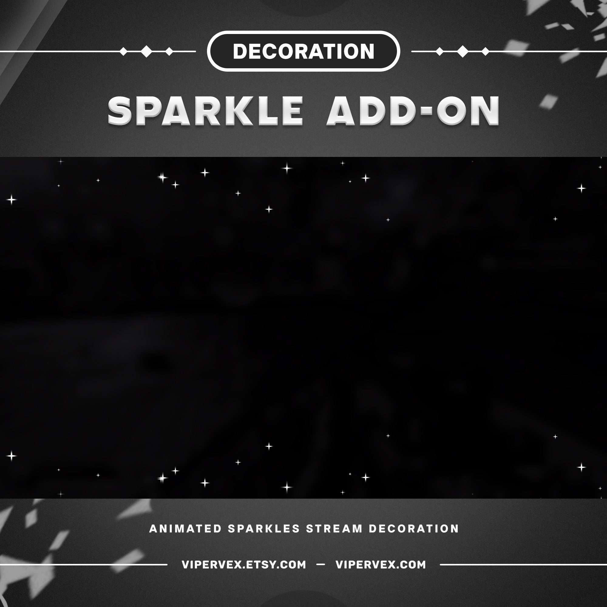 Animated Sparkle Stream Add-on, Stream Decoration, Glowing White ...