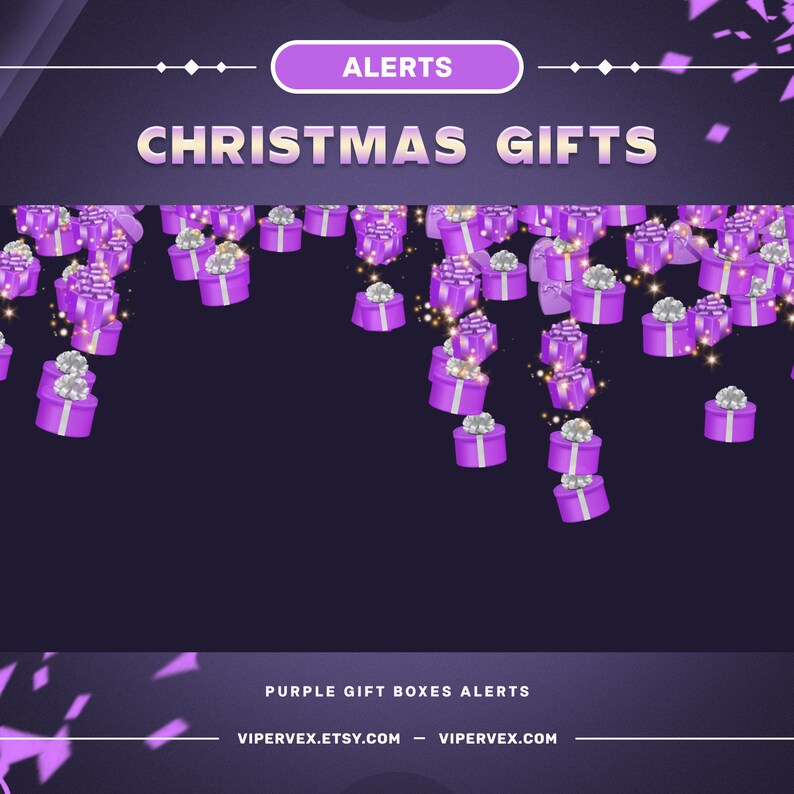 Purple Christmas Gifts Twitch Alerts: Animated Stream Overlay (webm) - Etsy