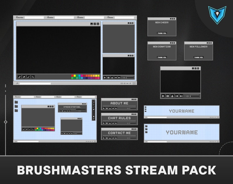 Animated Stream Overlay Package Blue, Twitch Loading Screen, Twitch ...
