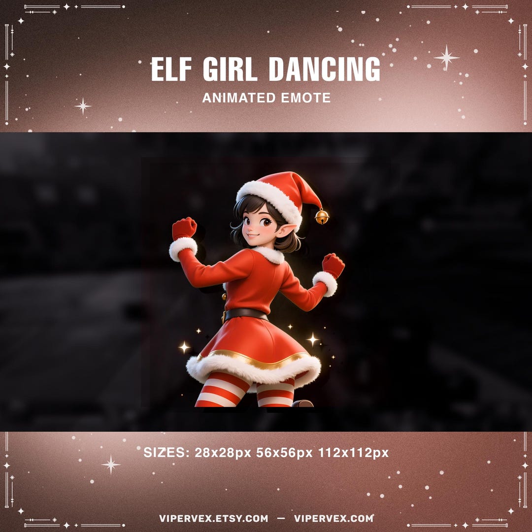 Elf Girl Dancing Animated Emote | Christmas Twitch Animated Emote ...