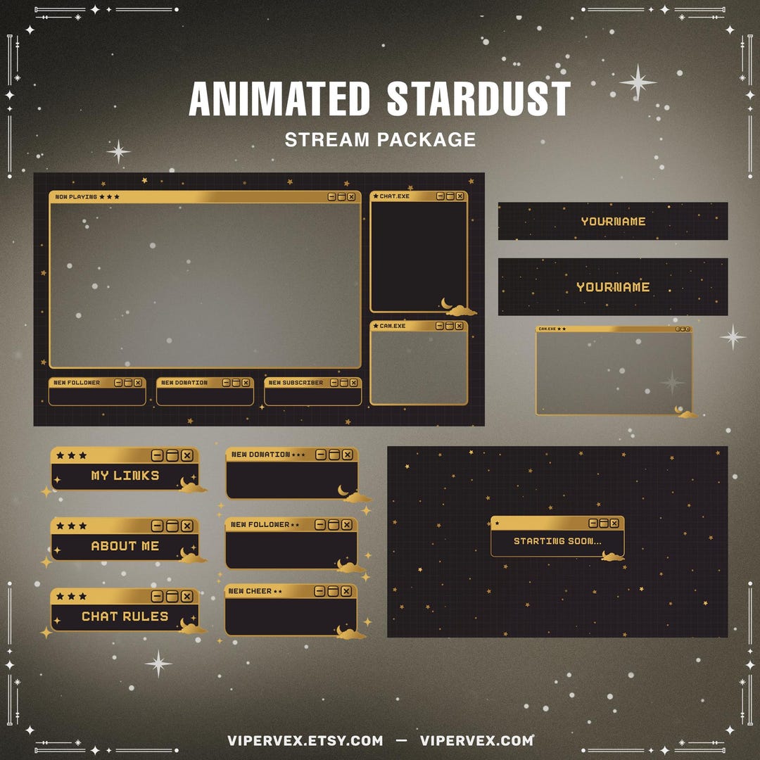 Animated Stardust Twitch Overlay: Celestial Stream Package - Etsy