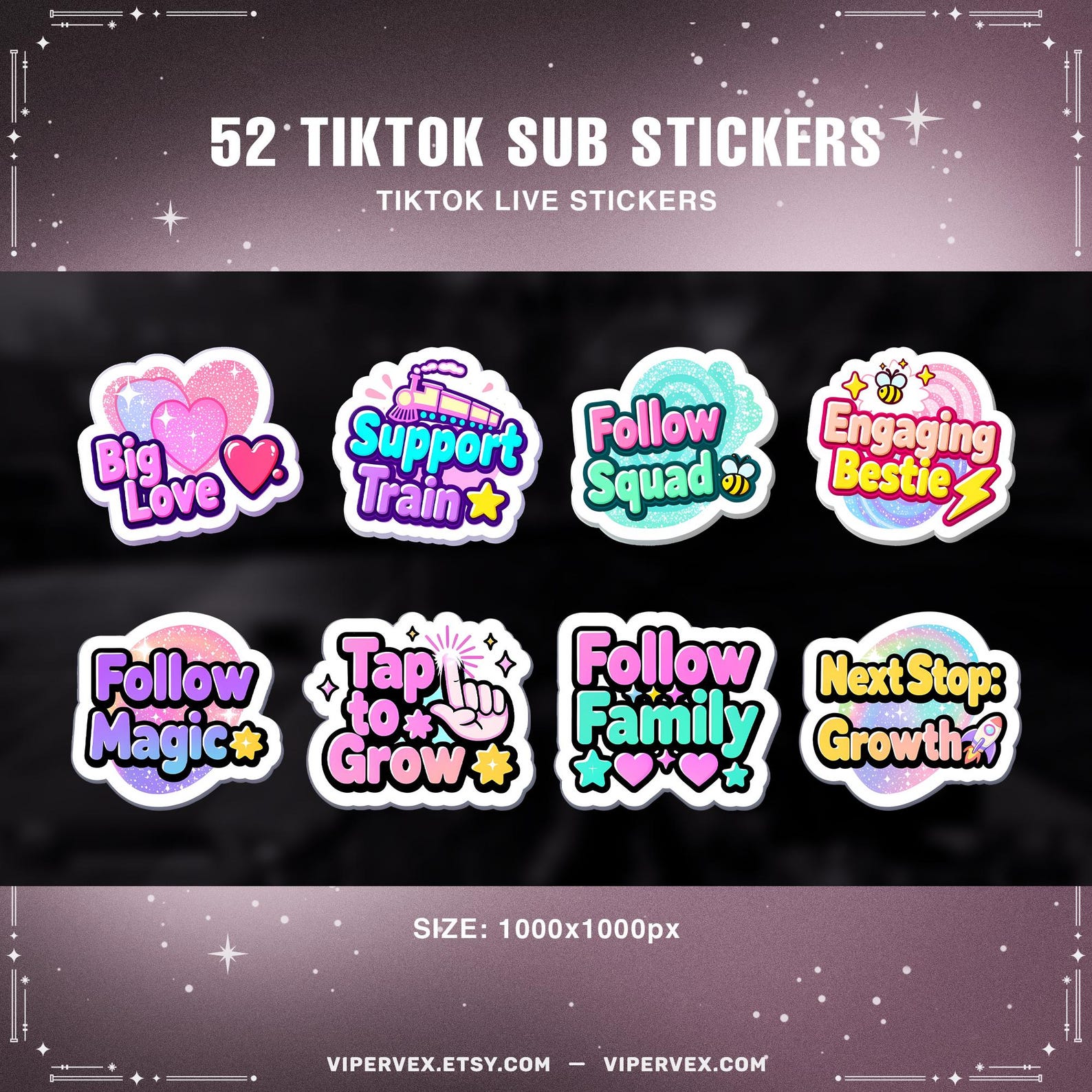 Tiktok Live Sub Stickers, Bestie Emotes (digital Download) - Etsy