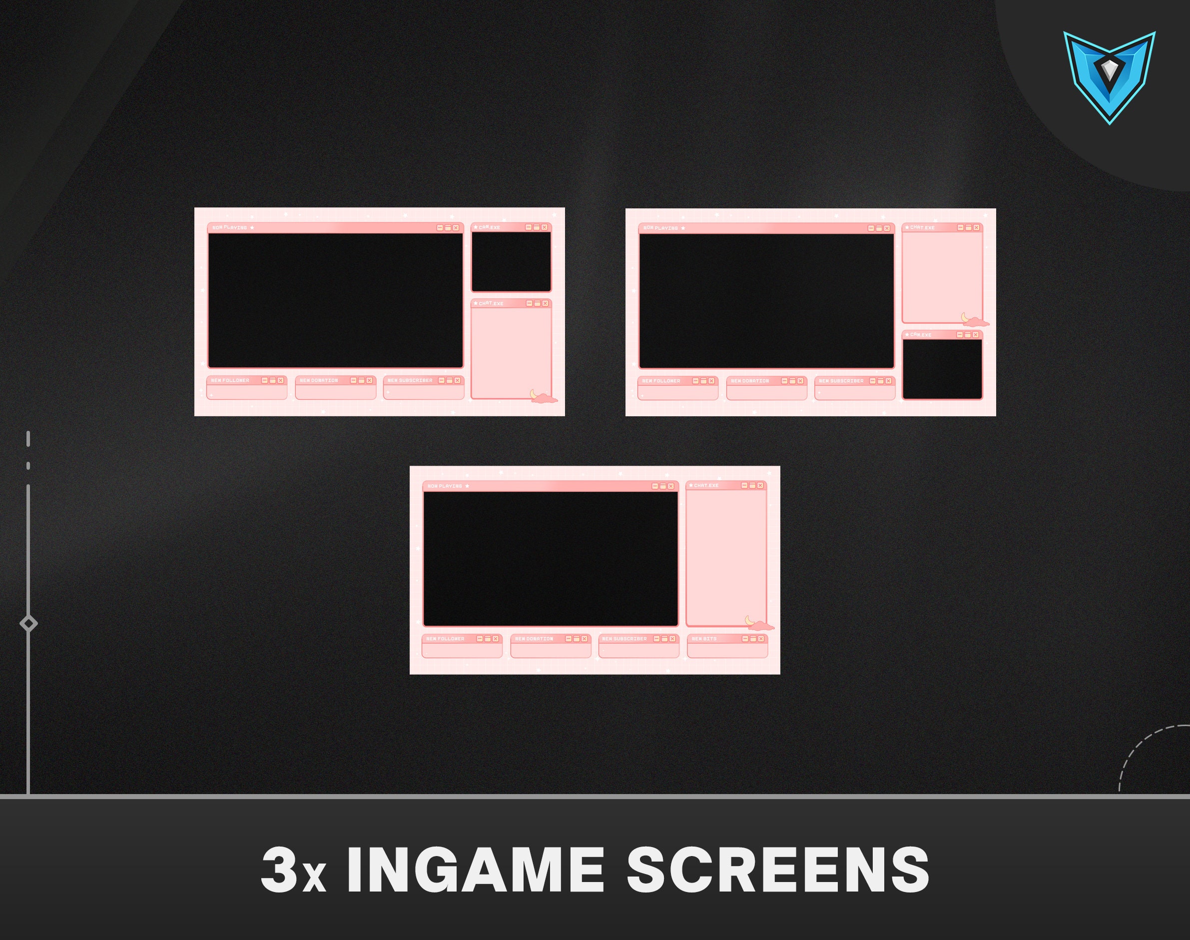 Pink Peach Twitch Layout Pack, Cozy Twitch Overlay, Lofi Twitch Overlay ...