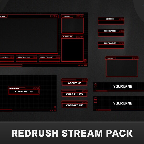 Red Twitch Overlay - Etsy