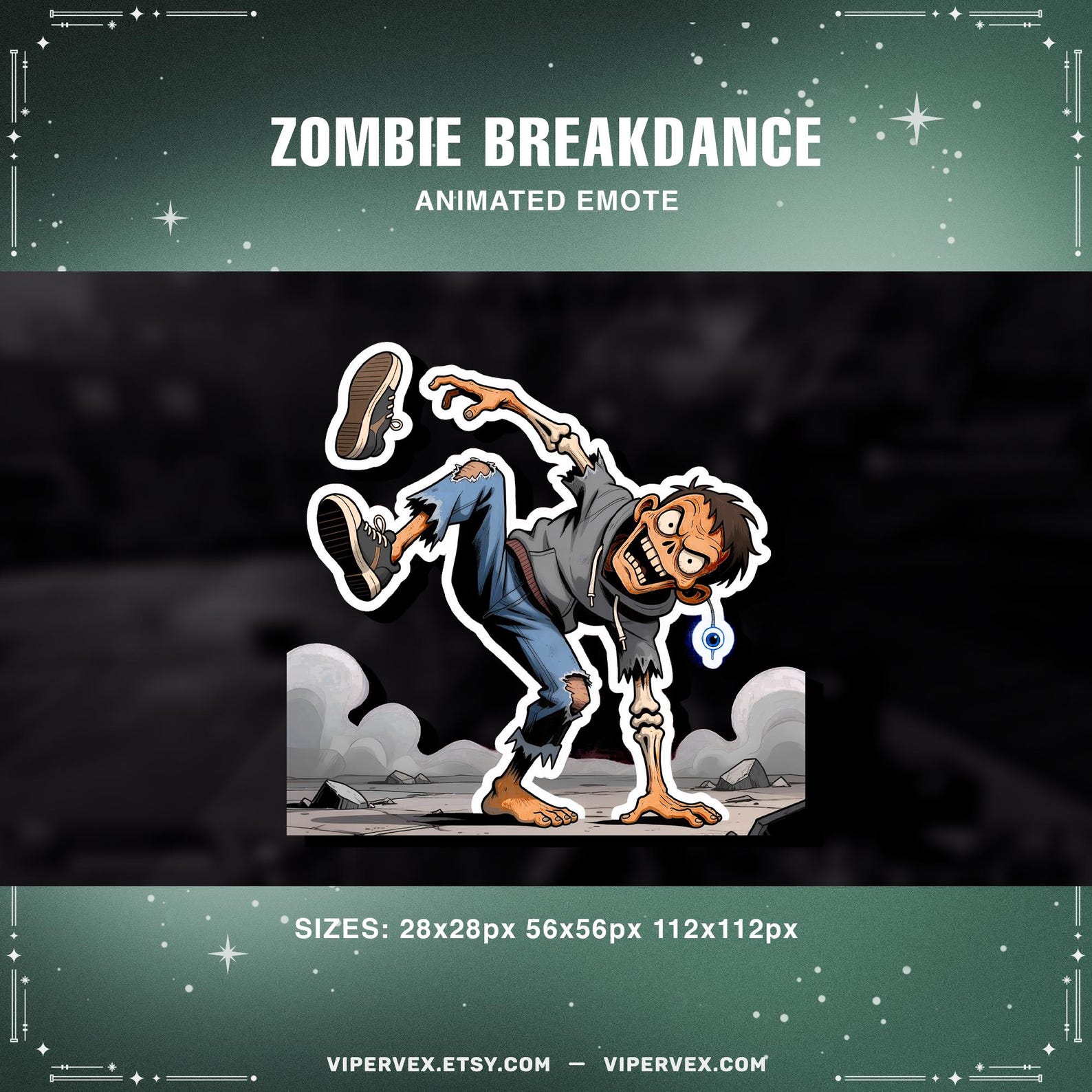 Funny Zombie Breakdance Animated Emote: Halloween Twitch Emoji (GIF) - Etsy
