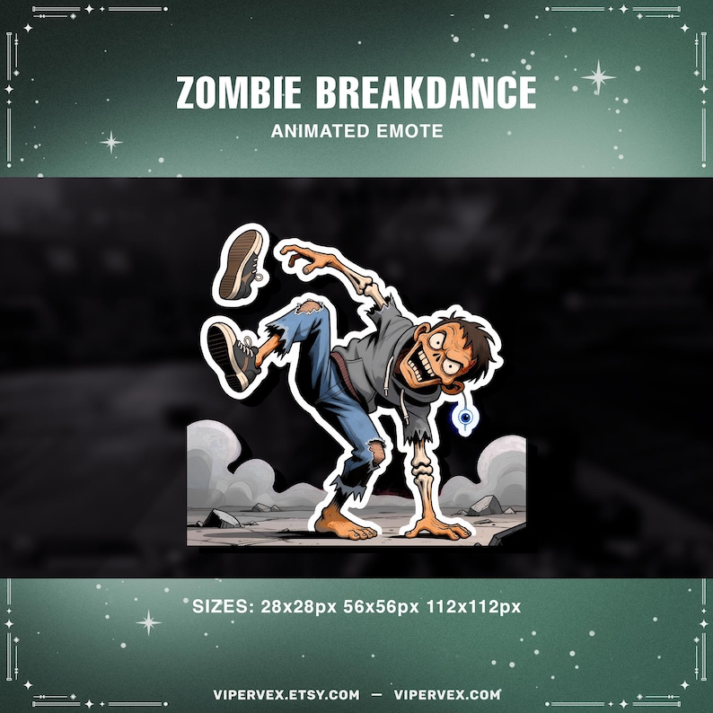 Funny Zombie Breakdance Animated Emote: Halloween Twitch Emoji (GIF) - Etsy