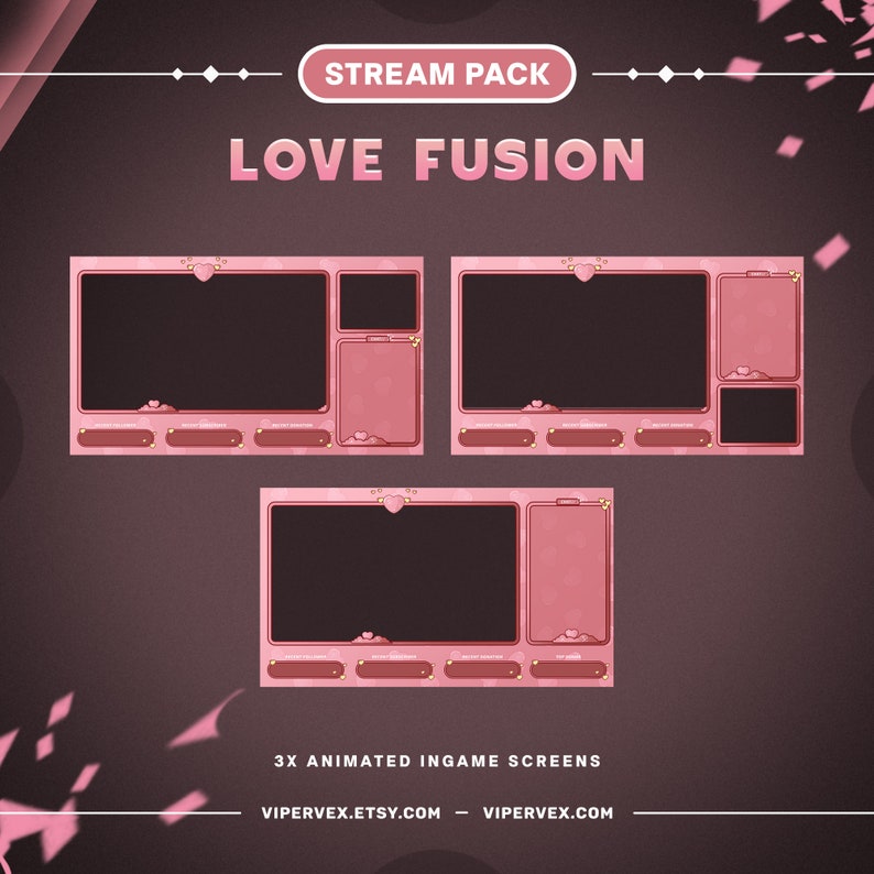 Pink Animated Stream Package, Overlays, Alerts, Screens, Panels ...