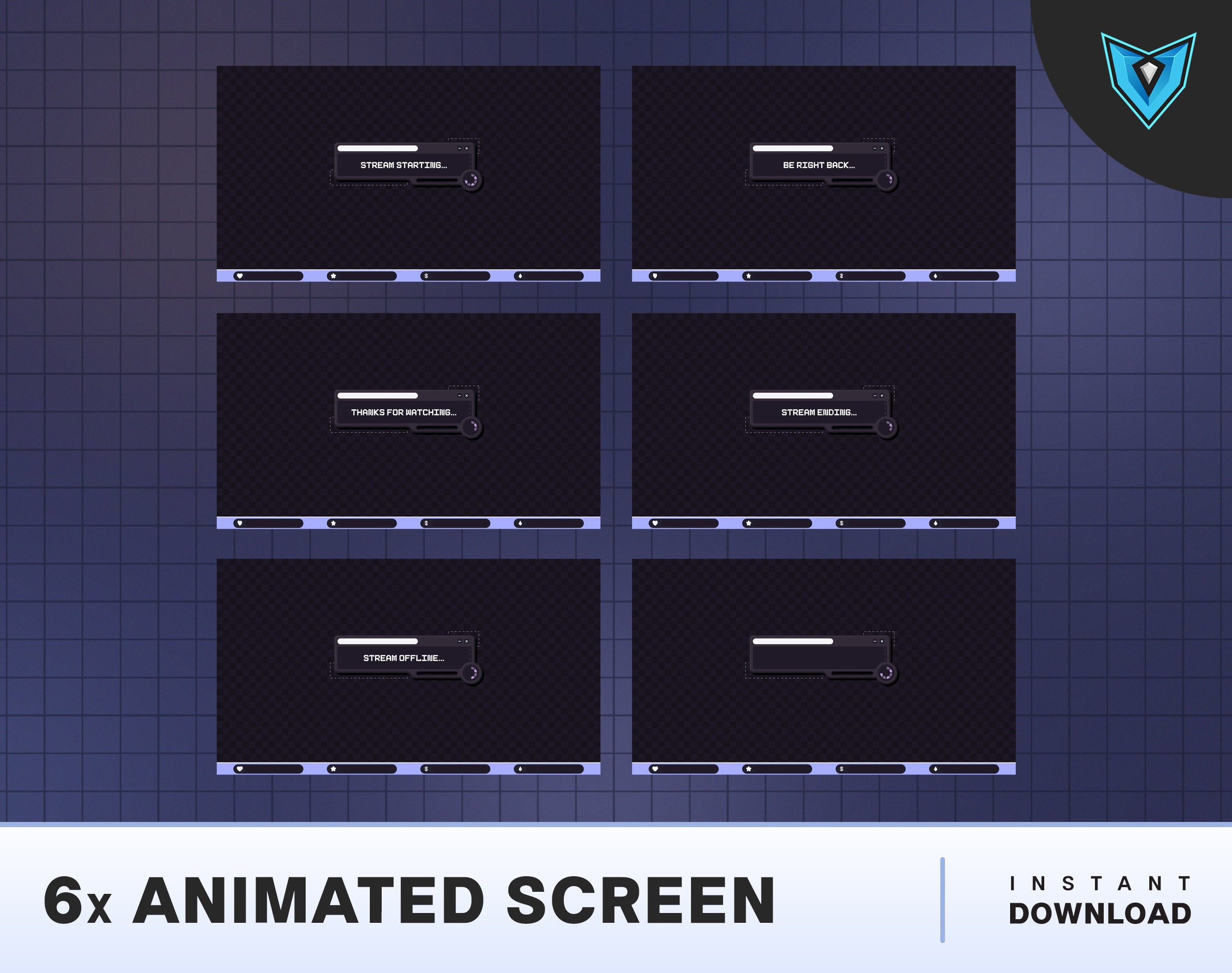 Animated Stream Package Overlay Dark Cozy Pixel Stream Pack - Etsy