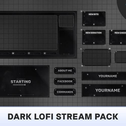 Animated Black & White Twitch Overlay Complete Stream - Etsy