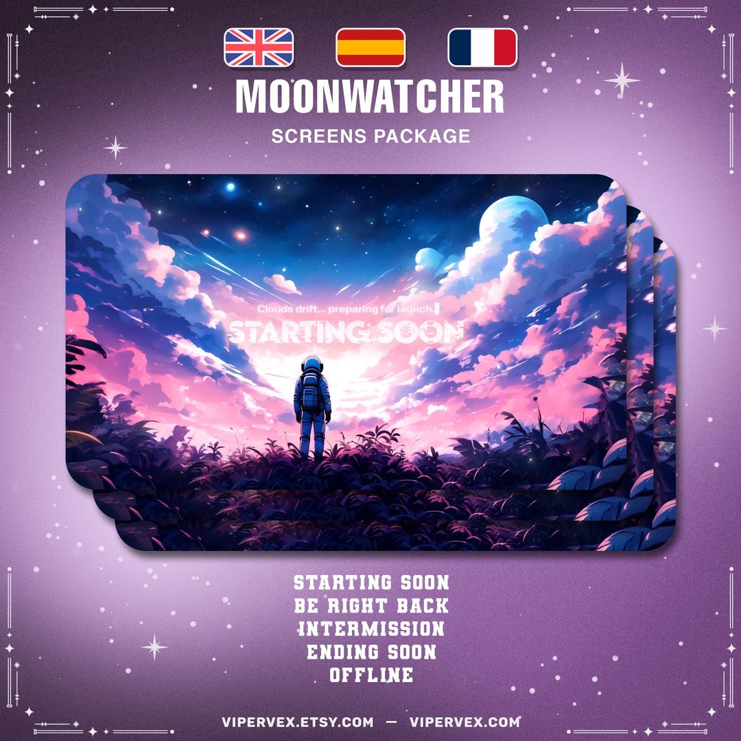 Astronaut Twitch Overlay – Animated Stream Layouts for OBS, Streamlabs ...