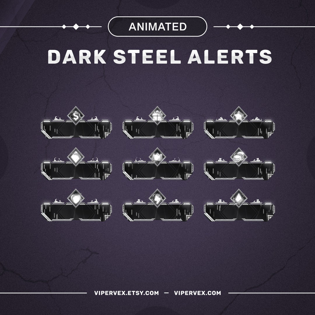 Dark Gothic Black Steel Animated Alerts Black Stream Alerts 9 Animetd ...