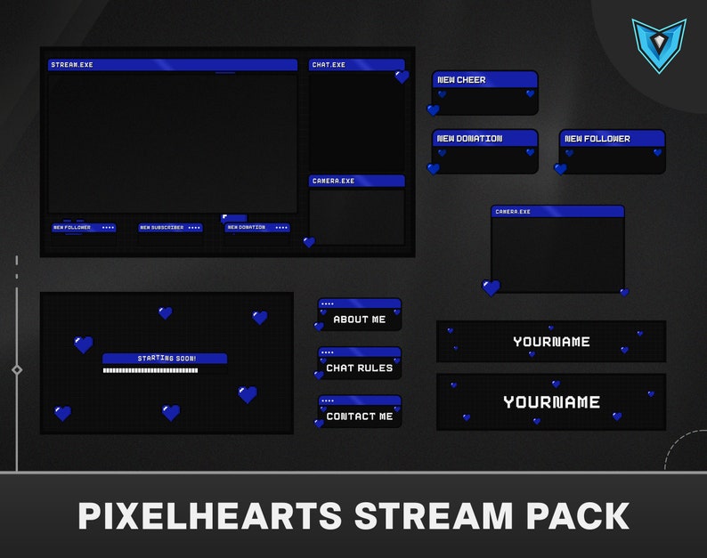 Blue Lofi Twitch Overlay Stream Package, Cozy Twitch Overlay, Twitch ...