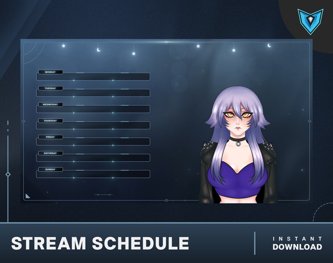Cozy Celestial Weekly Stream Schedule for Twitch, Stream Schedule Vtuber, Stream Schedule Twitch ...
