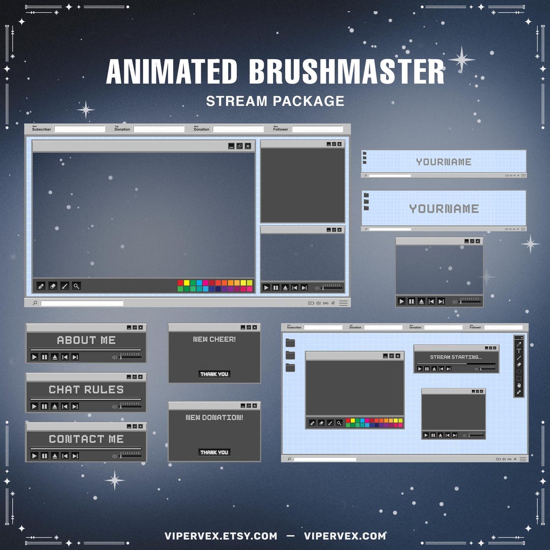 Animated Stream Overlay Package Blue, Twitch Loading Screen, Twitch ...