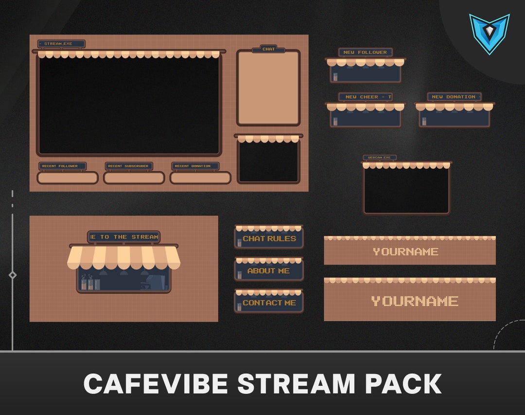Cafe Vibe Twitch Stream Overlay Pack: Brown Coffee Theme - Etsy