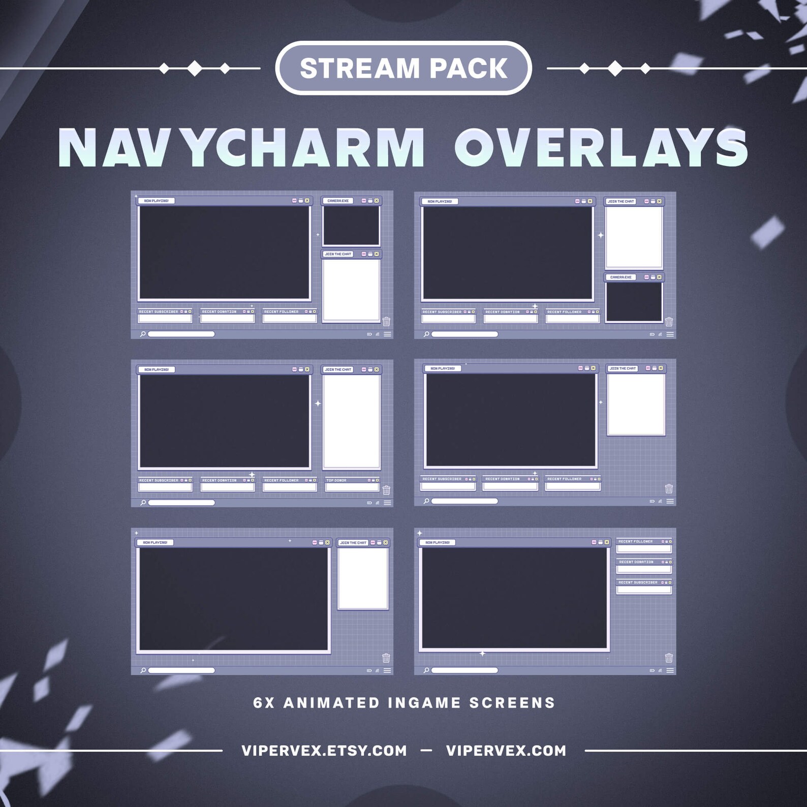 Animated Stream Overlay Package Cozy Vtuber, Overlays, Alerts, Screens ...