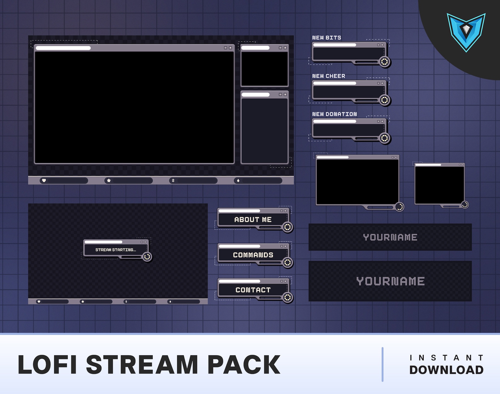 Dark Lofi Twitch Overlay Stream Package Lofi Stream Overlay - Etsy