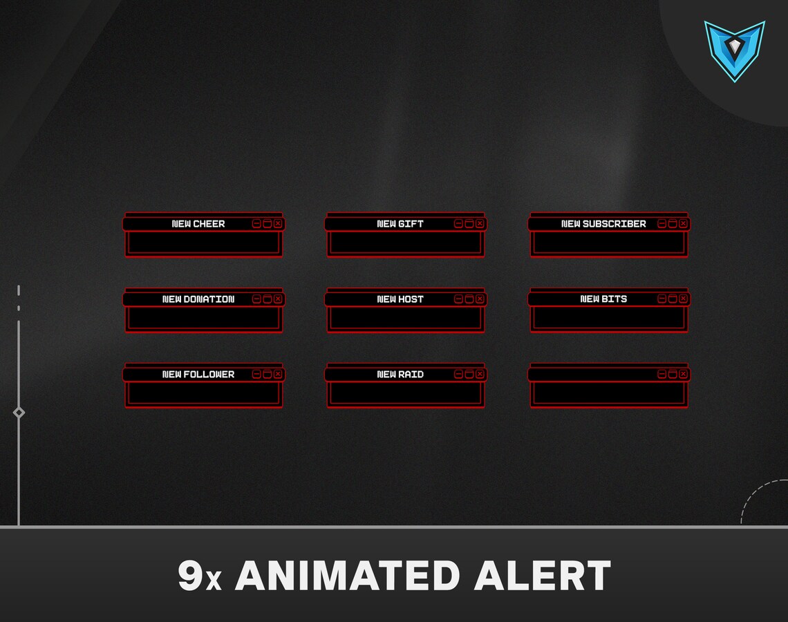 Black and Red Twitch Overlay Stream, Dark Twitch Overlay, Black Twitch ...