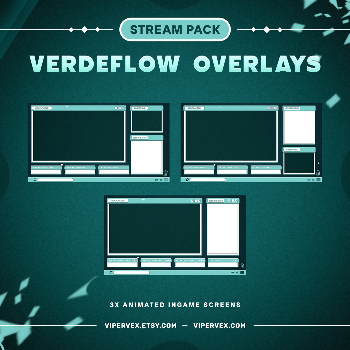 Green Animated Stream Overlay Pack, Twitch Panels, Youtube Stream ...