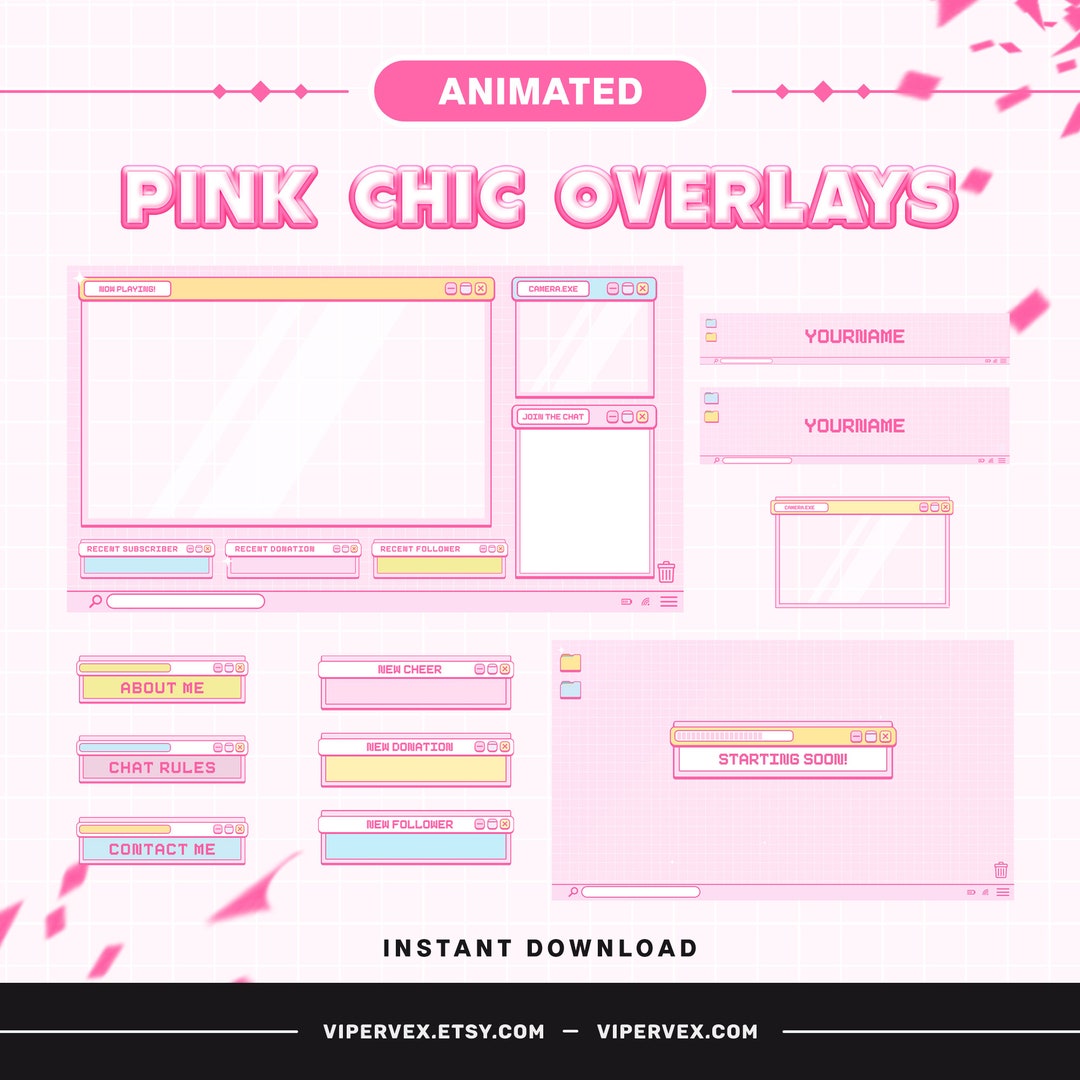 Pink Overlays Para Twitch, Streamlabs Overlays, Stream Starting Soon ...