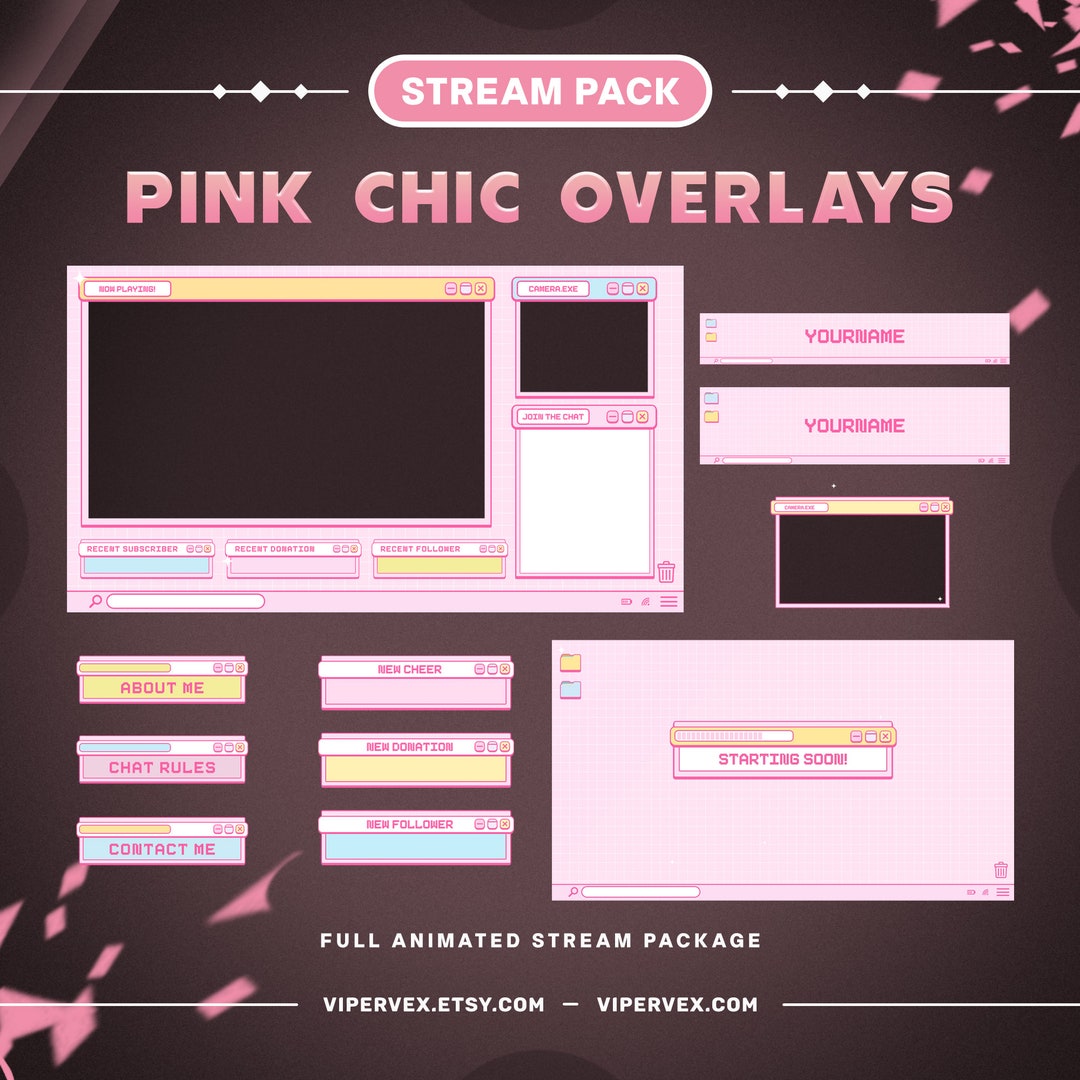 Pink Overlays Para Twitch, Streamlabs Overlays, Stream Starting Soon ...