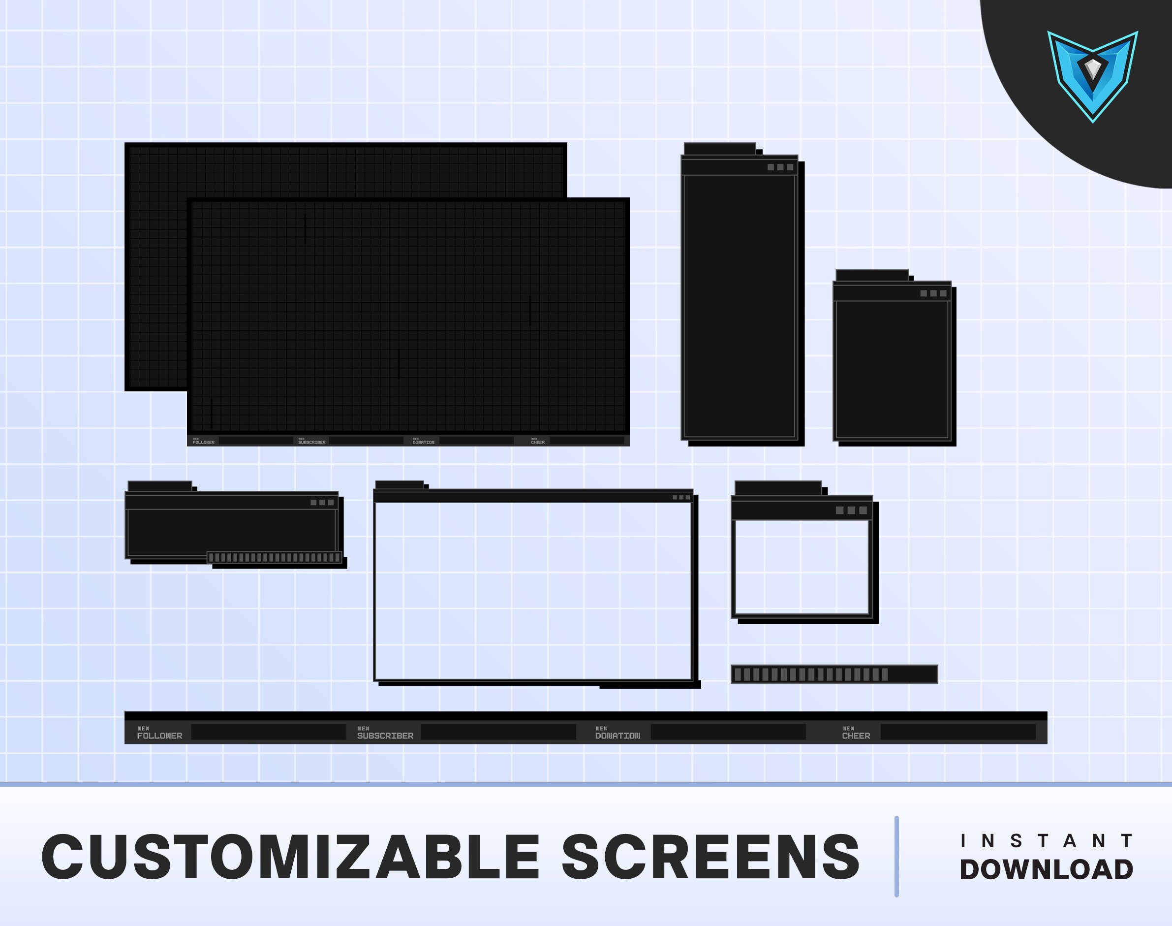 Animated Twitch Overlay Black Pixels Twitch Overlay Cozy - Etsy UK