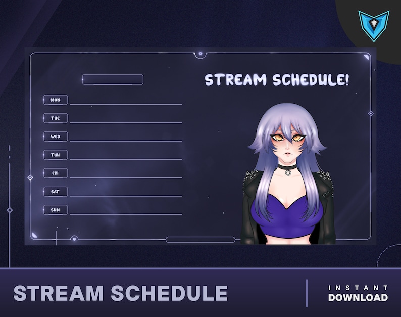 Purple Twitch Stream Schedule Screen, Stream Schedule Vtuber, Cute ...
