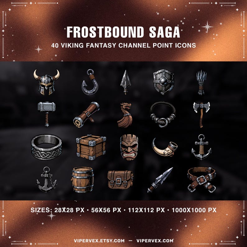 Viking Twitch Channel Points | Norse Fantasy Rewards Icons • Streamer ...
