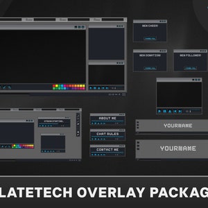 Aesthetic Gray Animated Stream Overlay Pack, Twitch Overlay Gray ...