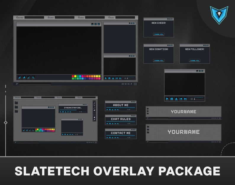 Aesthetic Gray Animated Stream Overlay Pack Twitch Overlay - Etsy