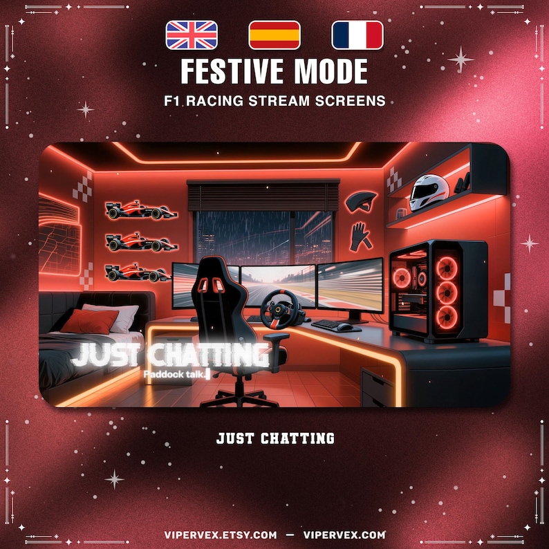 F1 Racing Twitch Stream Screens | Animated Gaming Room Overlay ...