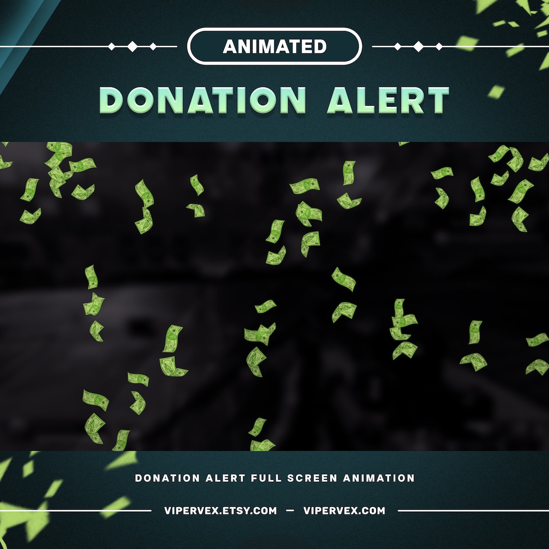 Dollars Donation Stream Alert: Animated Twitch Alert (webm) - Etsy