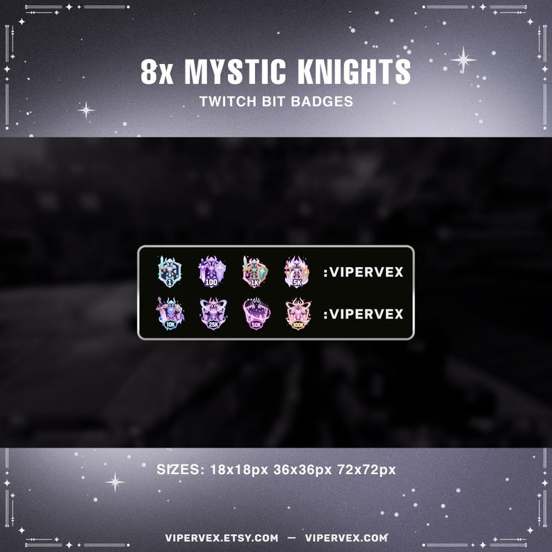 Mystic Knights Twitch Bit Badges | 8 Fantasy Warrior Icons for Twitch ...