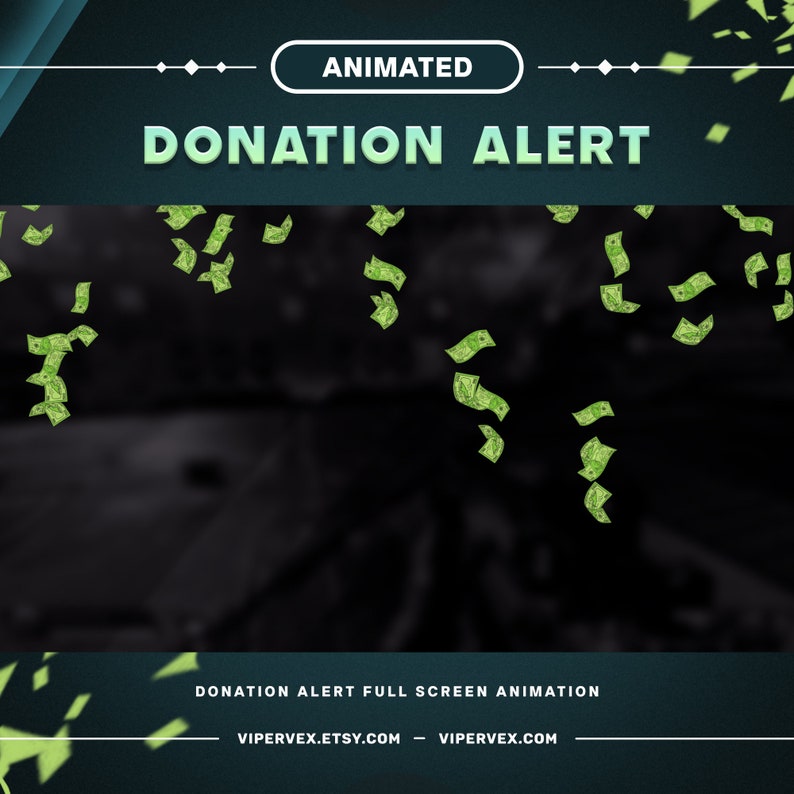 Dollars Donation Stream Alert: Animated Twitch Alert (webm) - Etsy