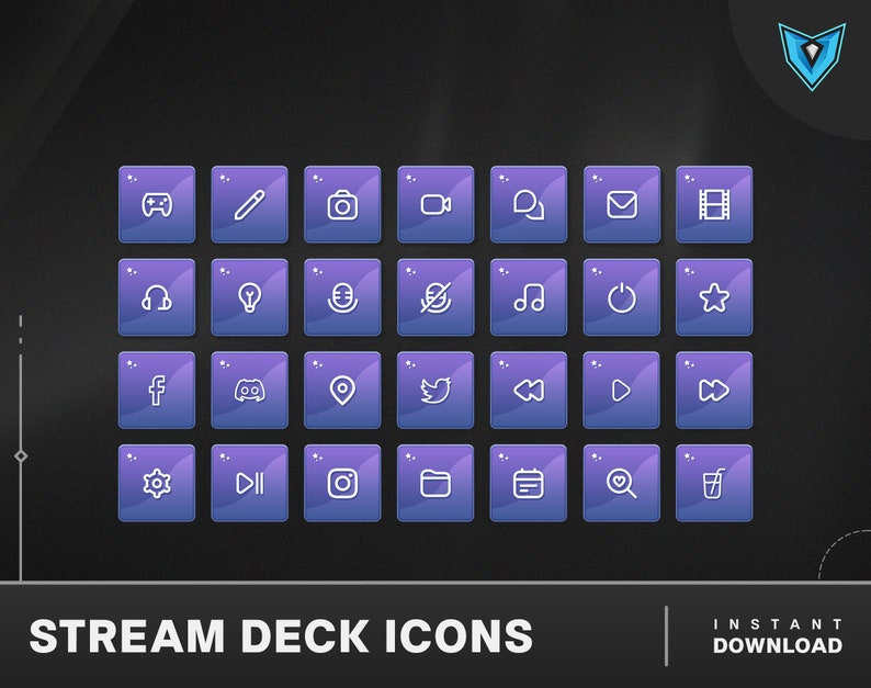 Streamdeck Icons Purple | 84 Streamdeck Icons | Twitch Streamer Assets ...