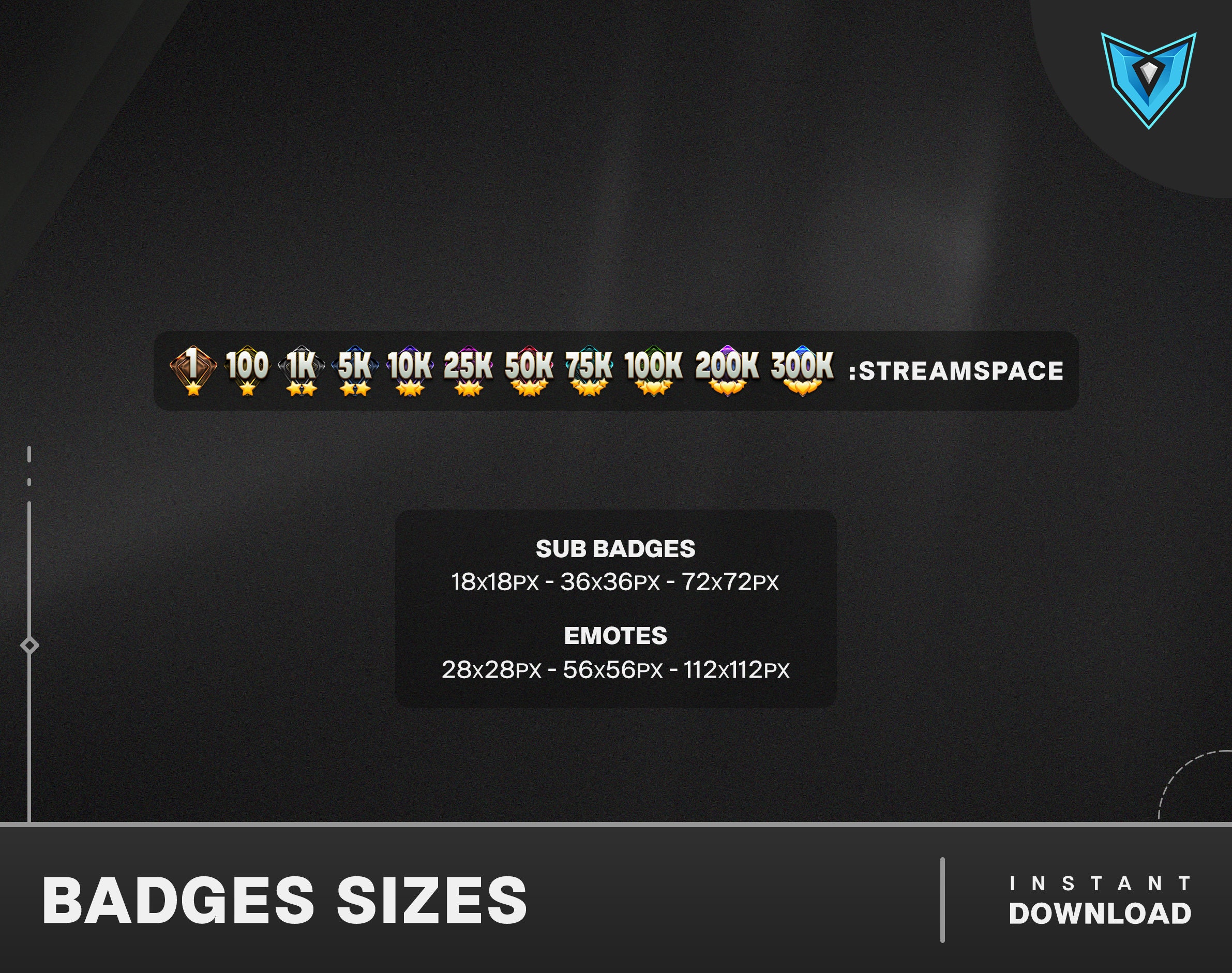 Hearts and Stars Sub Badges Twitch, Twitch Cheer Badges, Bits Badges ...