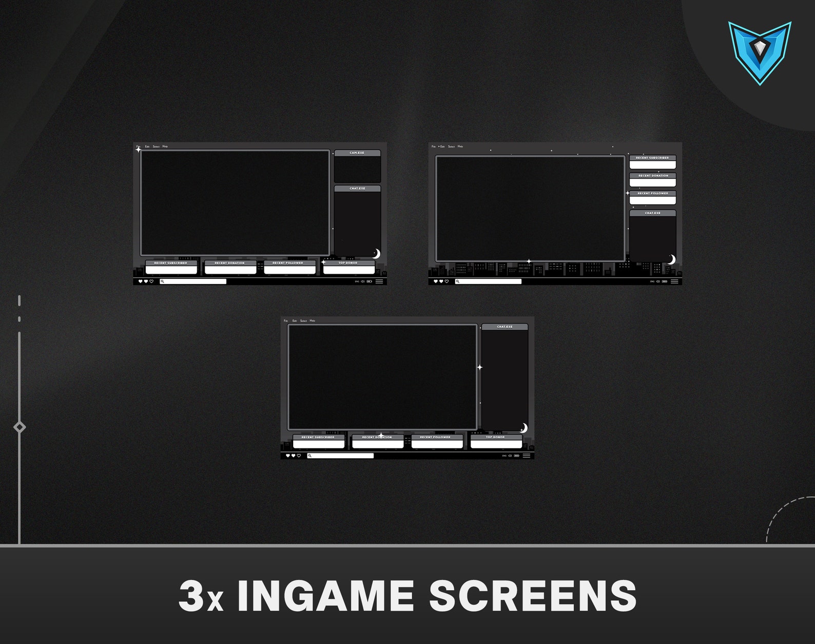 Animated Dark Stream Overlay Moon Twitch Overlay Package - Etsy UK