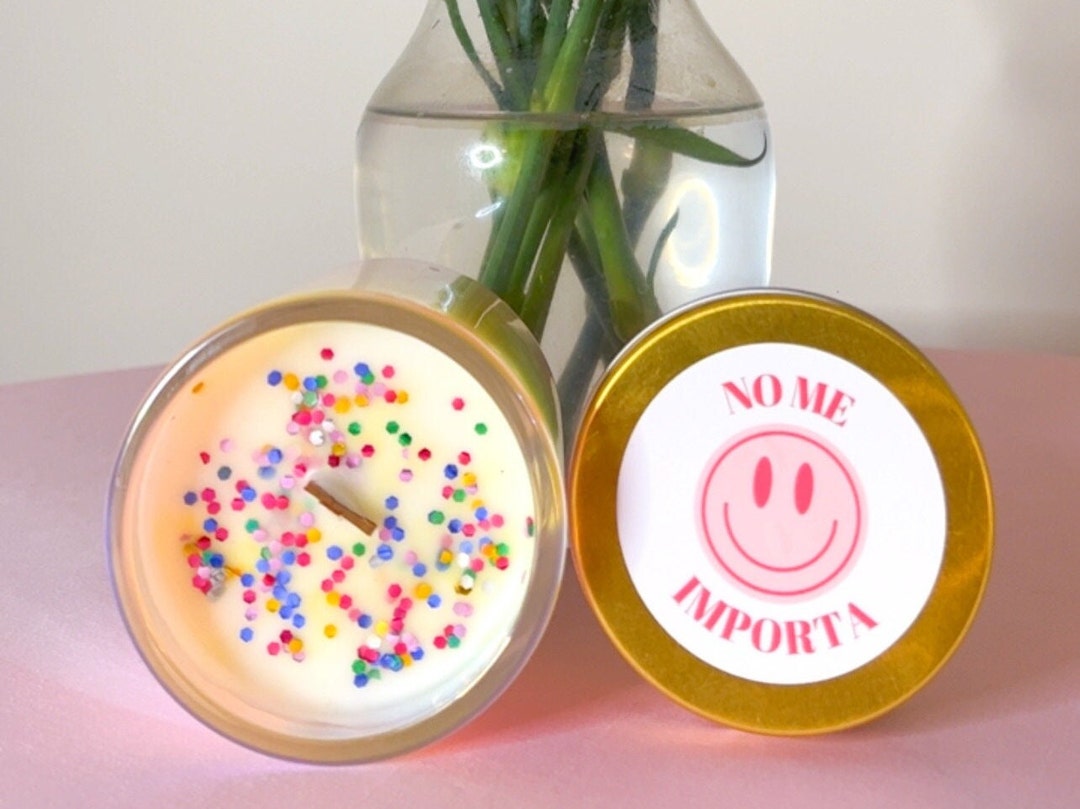 Colorful & Girly Sweet Scented 10oz Wood Wick Candles, Cake, Vanilla ...