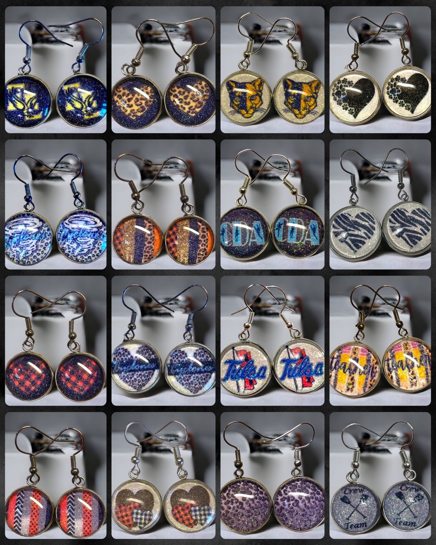 Personalized Earrings Sport Earrings School Earrings - Etsy