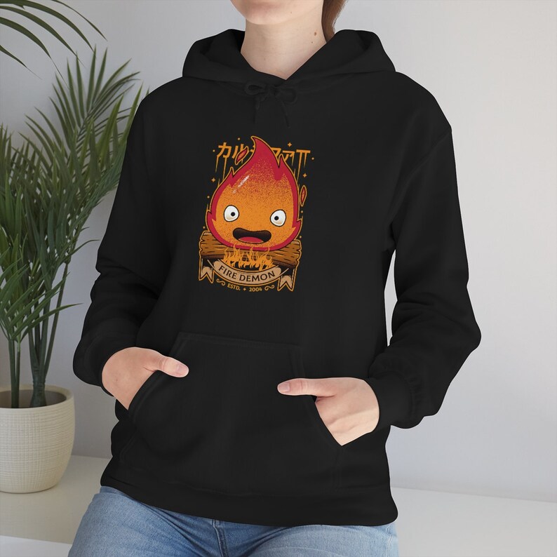 Calcifer Fire Demon Howl's Moving Castle Inspired Hoodie - Etsy