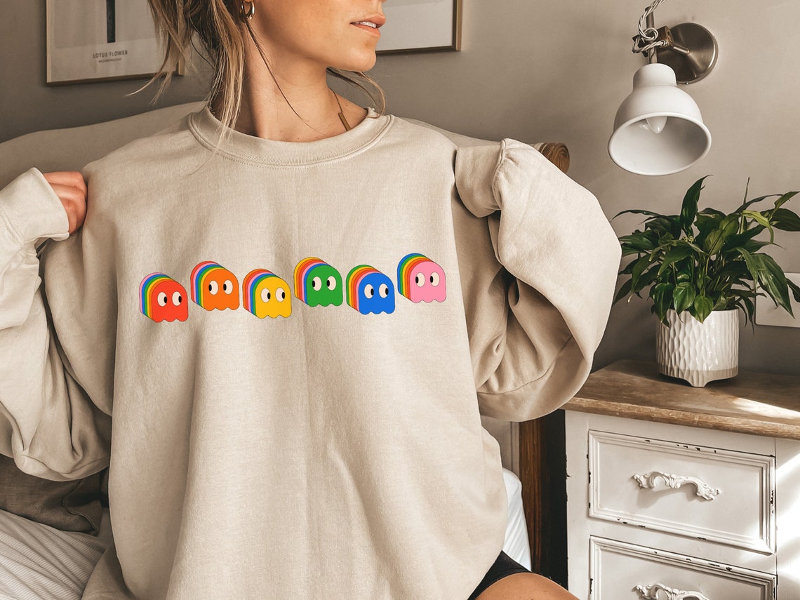 Pac Man Inspired Retro Sweater 70's Sweater Retro - Etsy