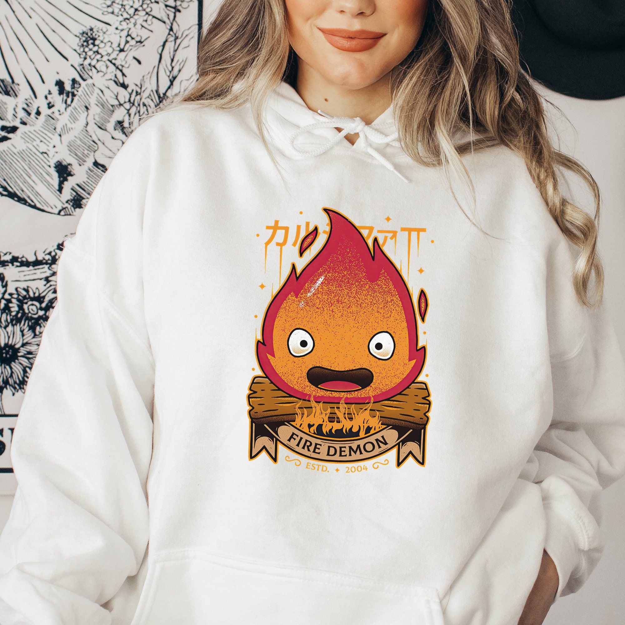 Calcifer Fire Demon Howl's Moving Castle Inspired Hoodie - Etsy