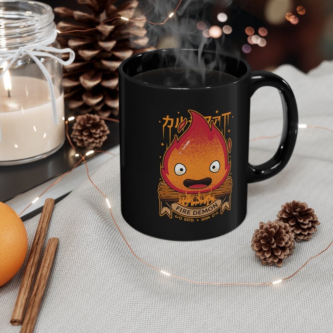 Calcifer Fire Demon Howl's Moving Castle Inspired 11 Oz. - Etsy