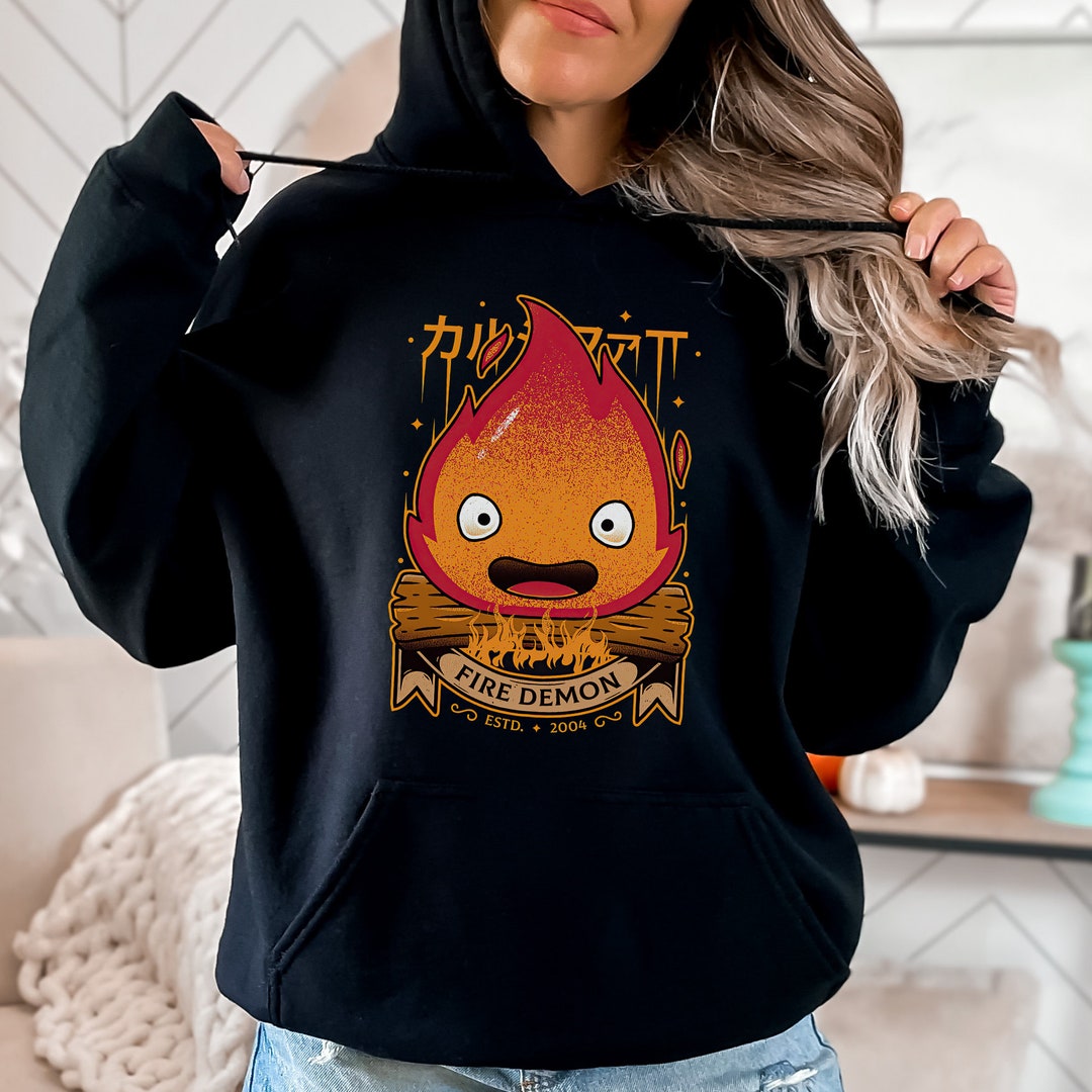 Calcifer Fire Demon Howl's Moving Castle Inspired Hoodie - Etsy