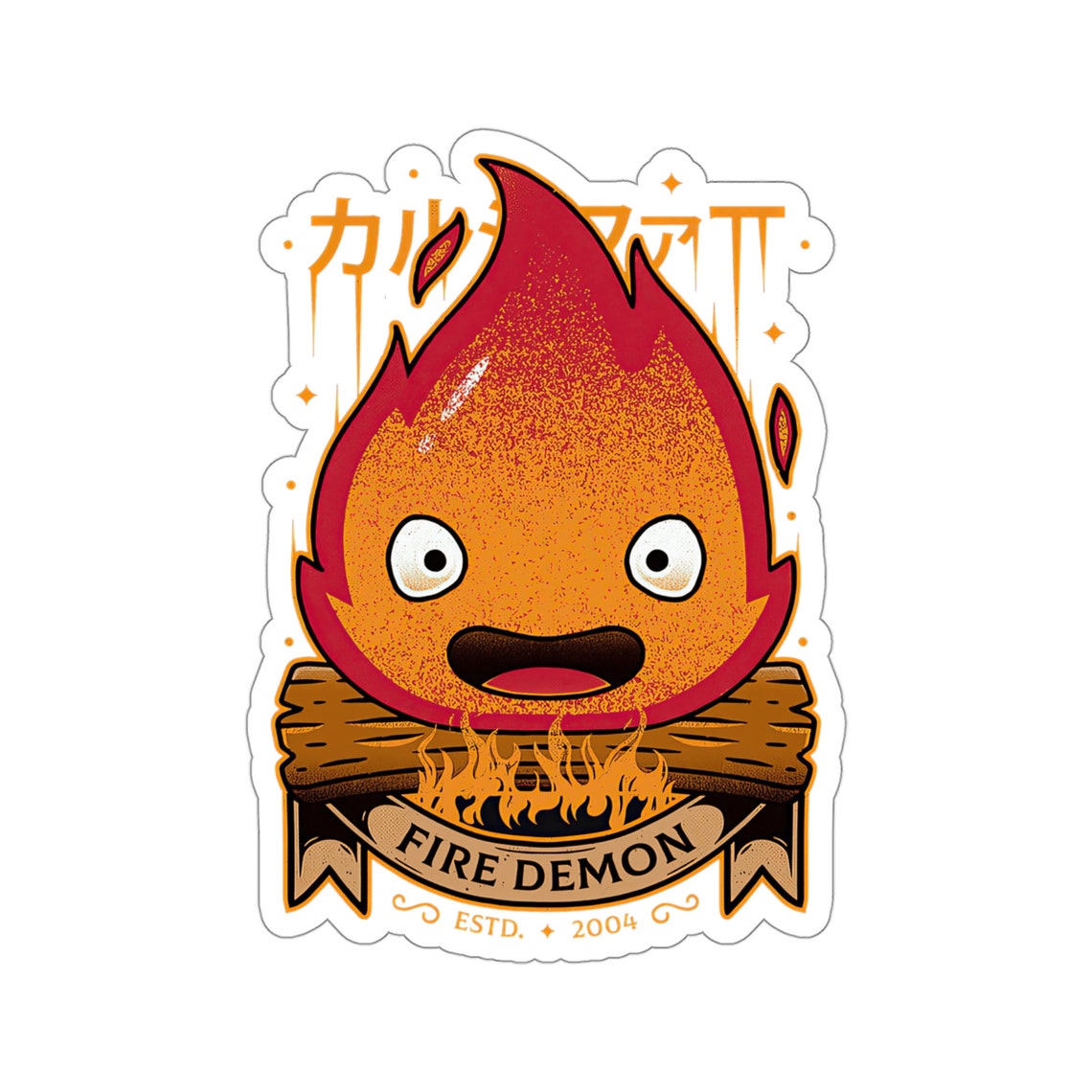 Calcifer Fire Demon Howl's Moving Castle Inspired Sticker - Etsy