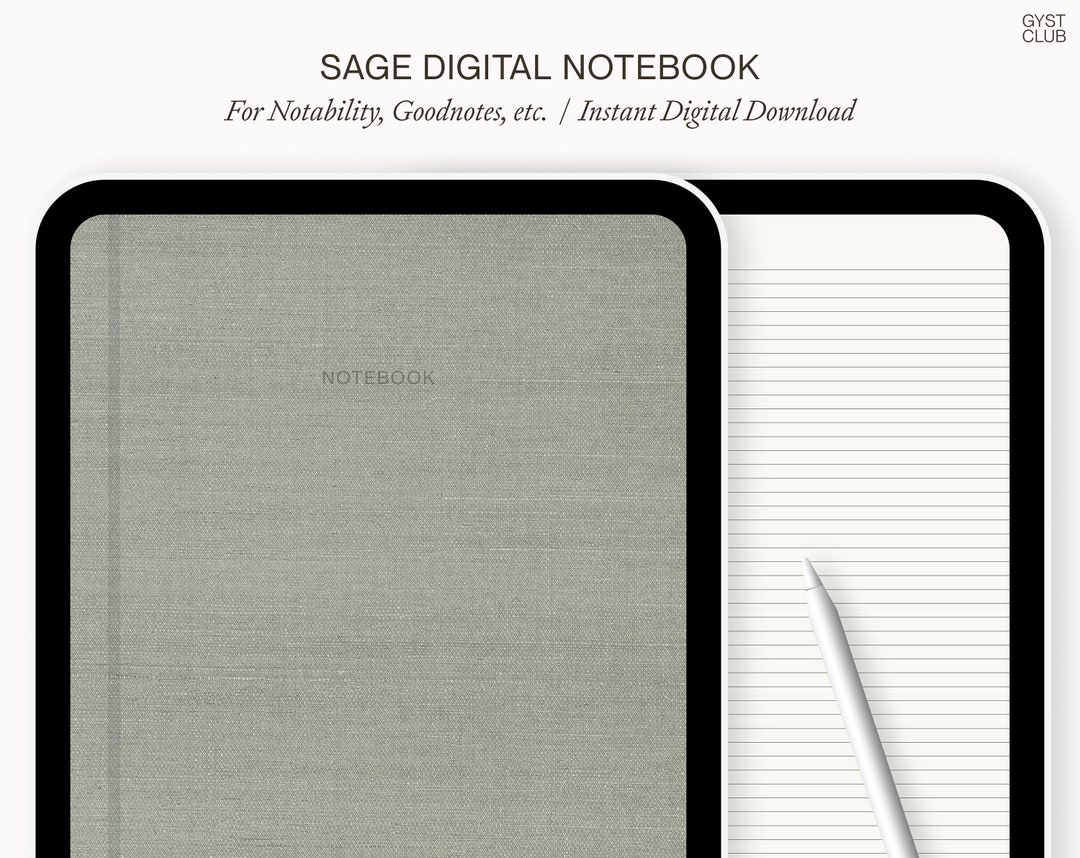 Sage Green Digital Notebook Digital Journal Instant - Etsy