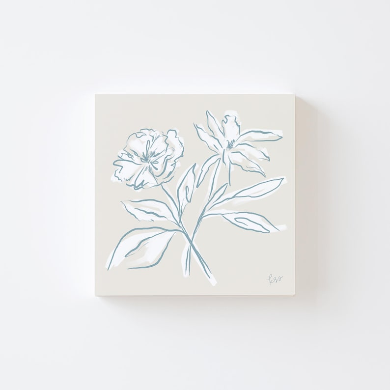 Modern Southern Floral Wall Art Digital Download of Sketched Flower ...