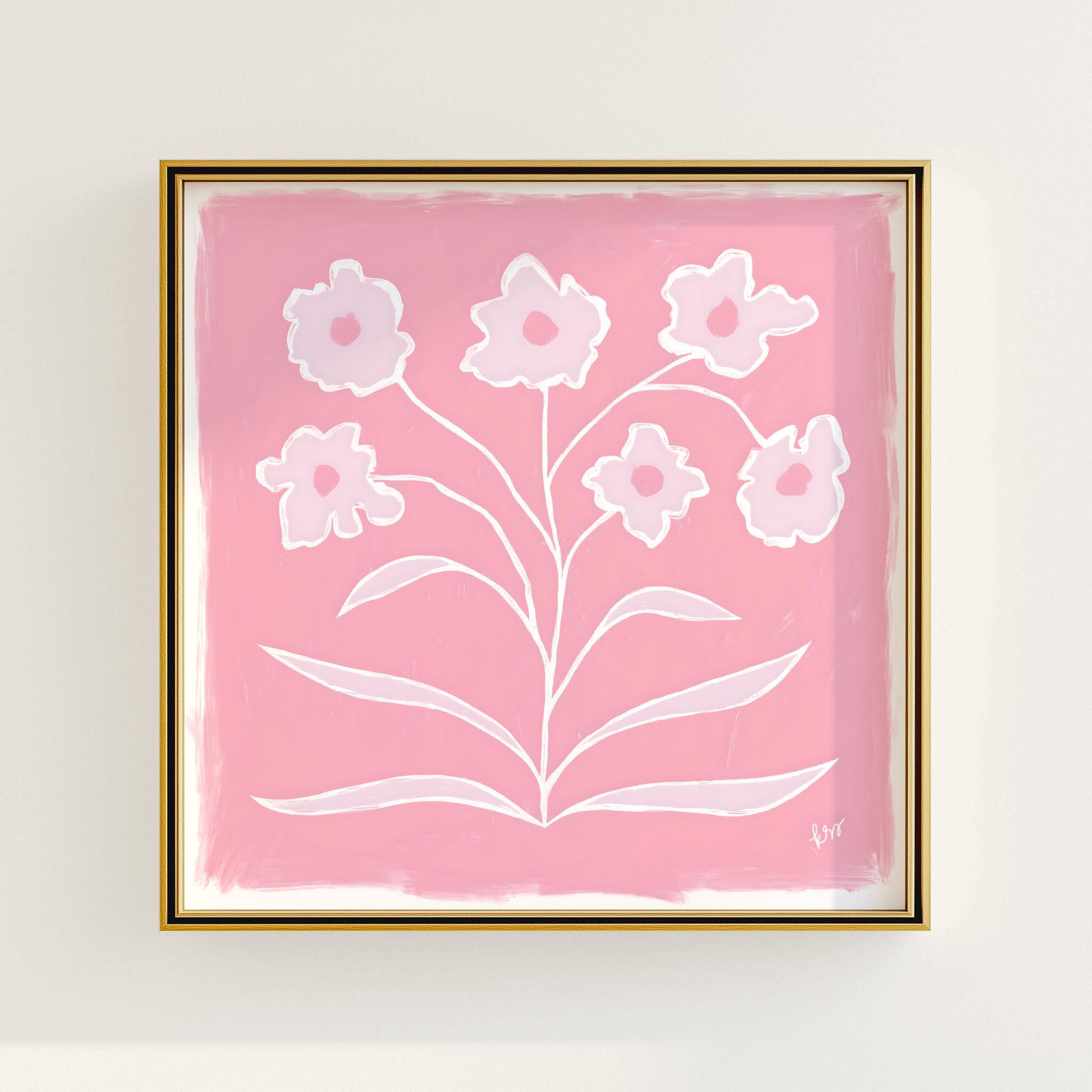 Pink Floral Botanical Print | Grandmillennial Wall Decor | Modern ...