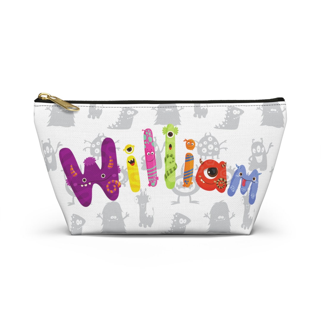 Personalized Monster Pencil Bag: Custom Name Accessory Pouch - Etsy