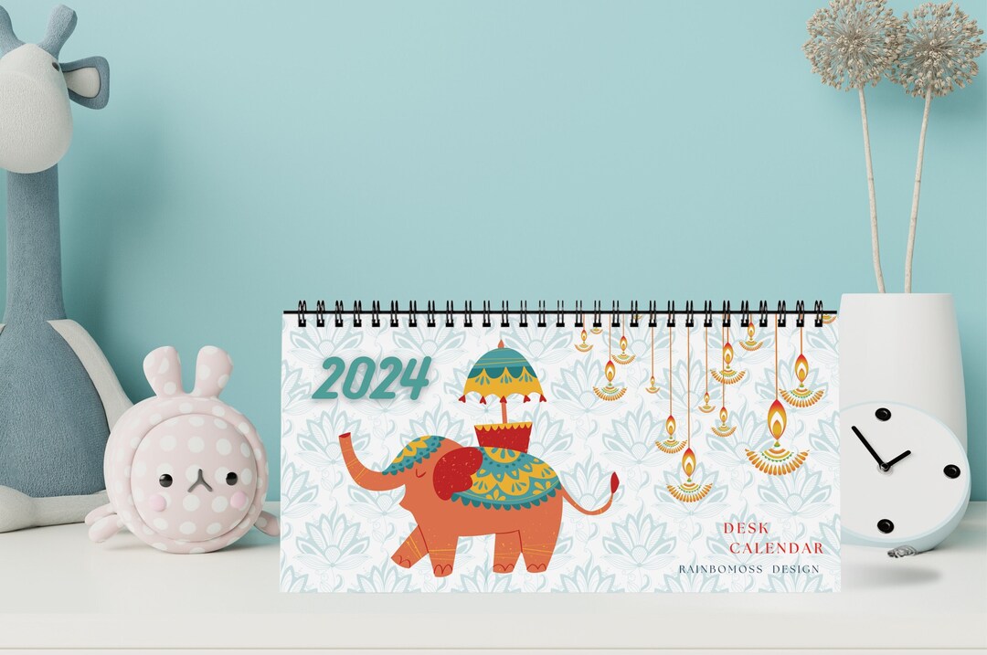 Stylish Vivid Color Animal Desk Calendar and Planner, Cute Calendar for ...